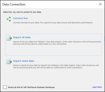 Connection from Tableau to SAP BW | BIG.Cube | Learn More Now